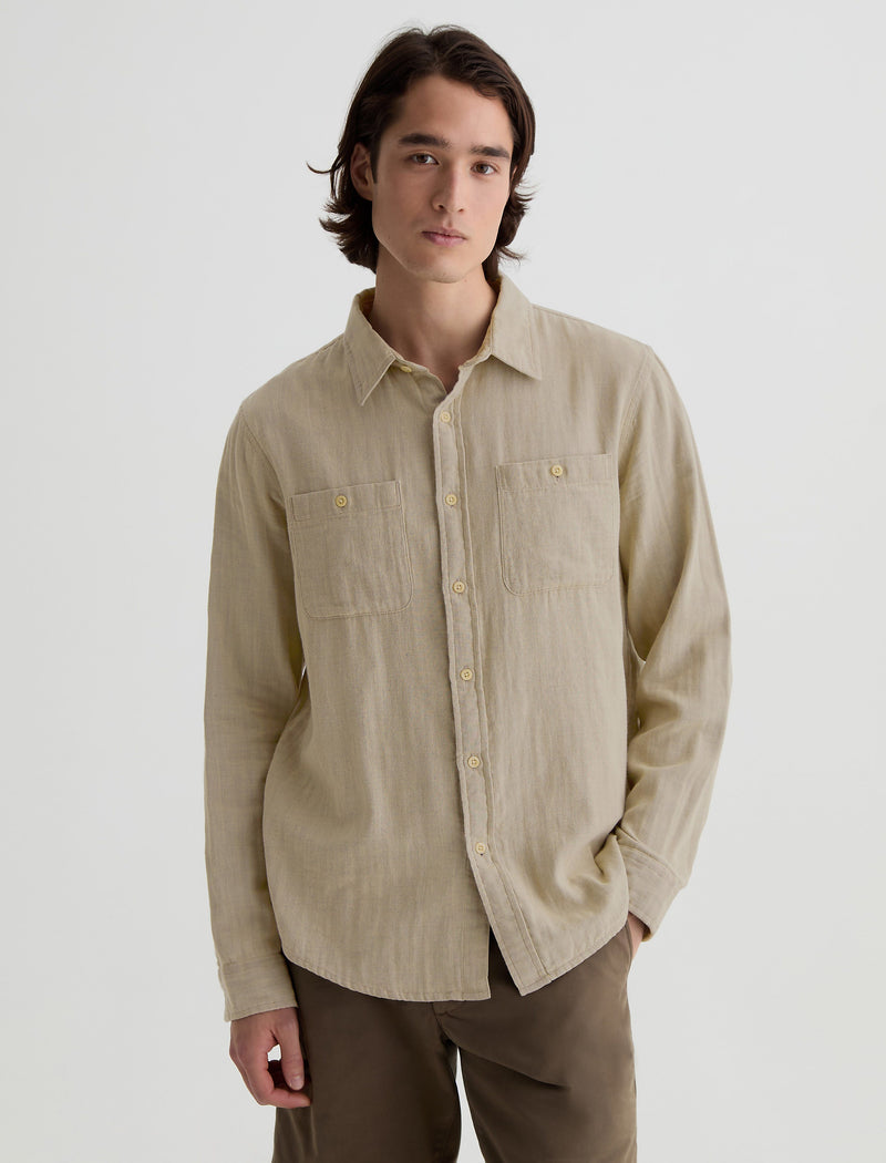 Men Wayne Work Shirt Khaki Sand at AG Jeans Official Store