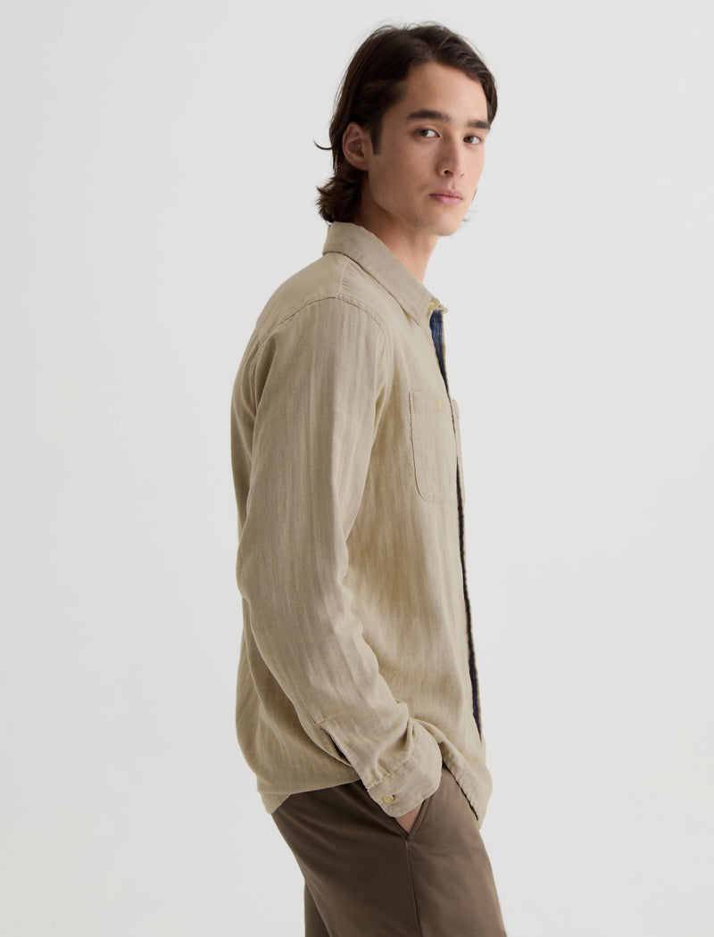 Men Wayne Work Shirt Khaki Sand at AG Jeans Official Store