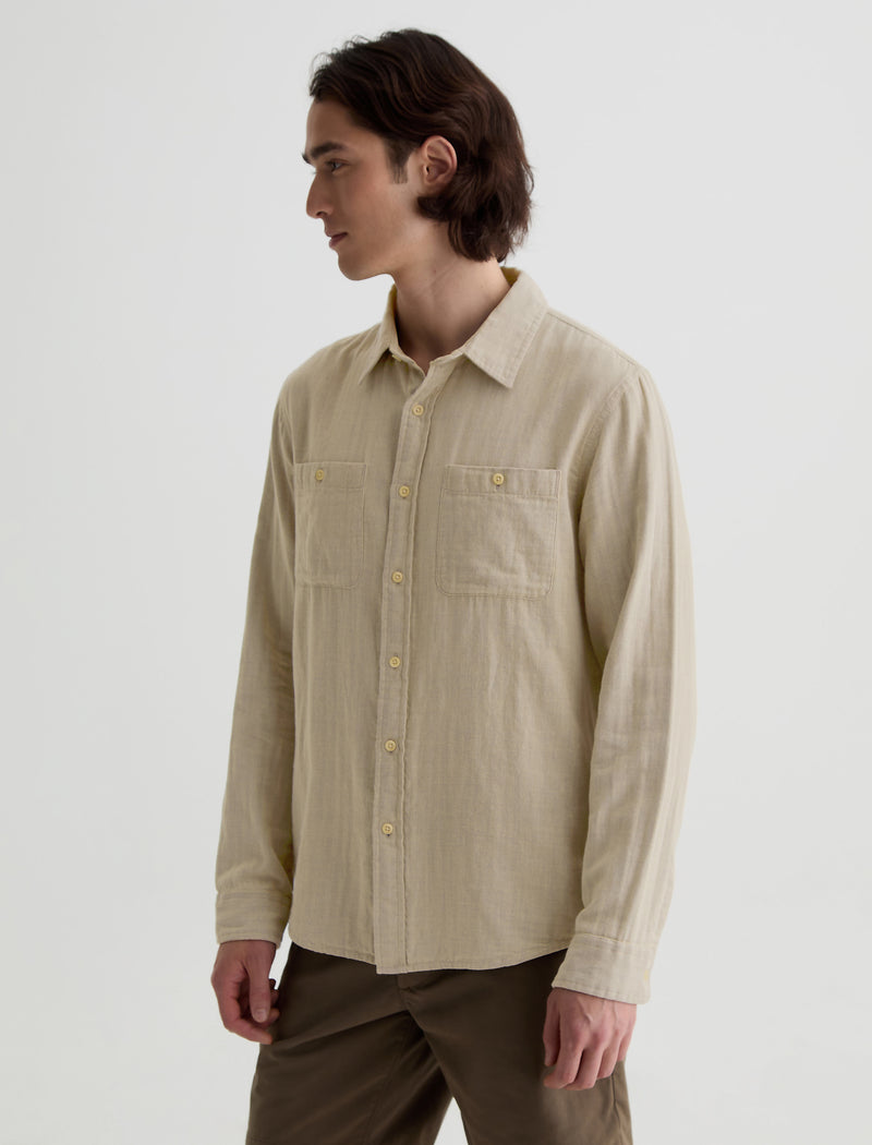 Men Wayne Work Shirt Khaki Sand at AG Jeans Official Store