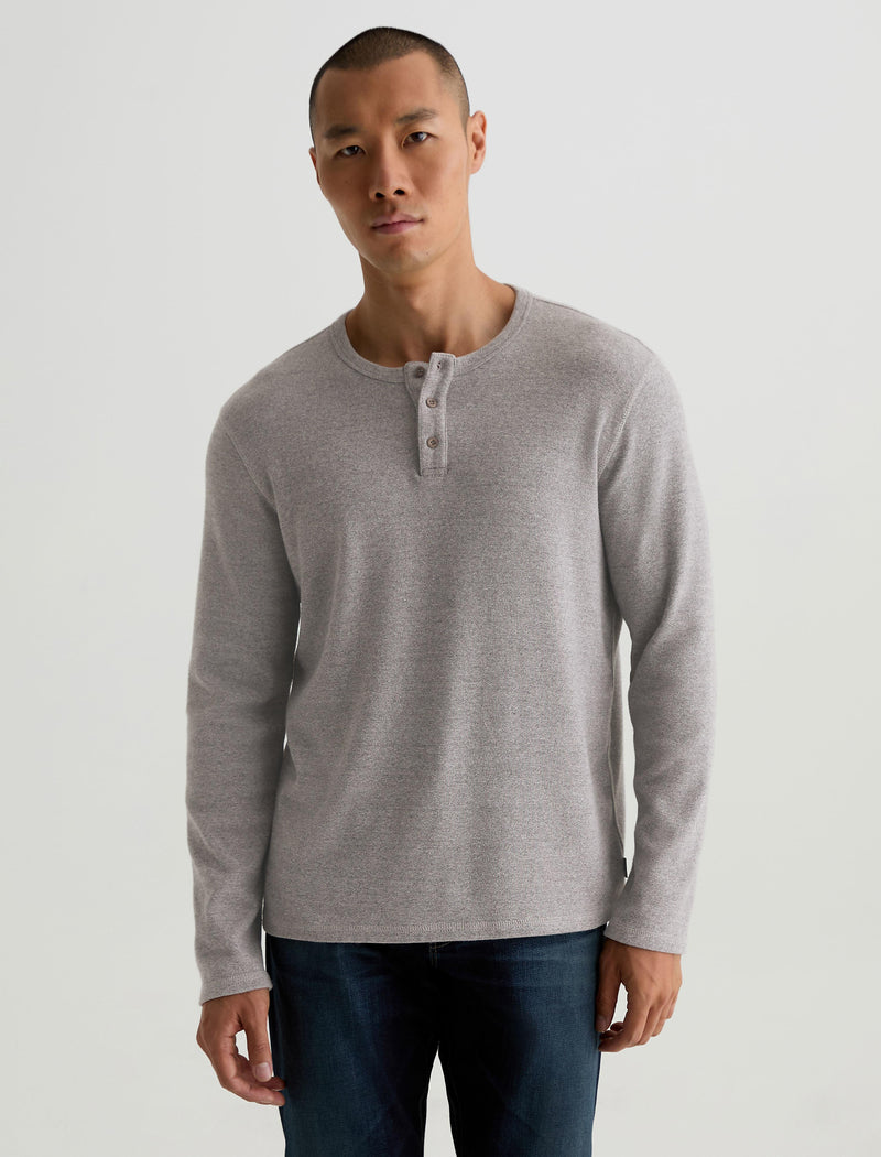 Men Bryce Long Sleeve Henley Heather Grey at AG Jeans Official Store