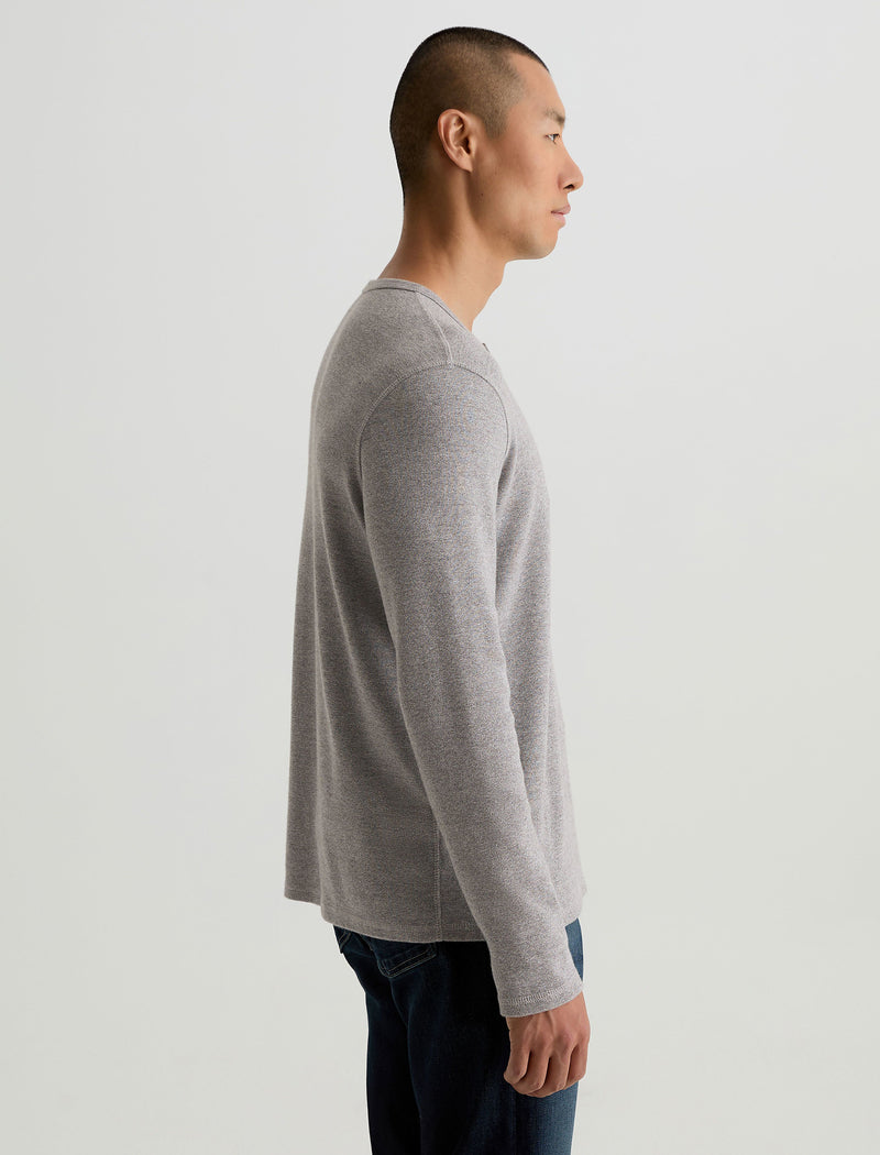 Men Bryce Long Sleeve Henley Heather Grey at AG Jeans Official Store