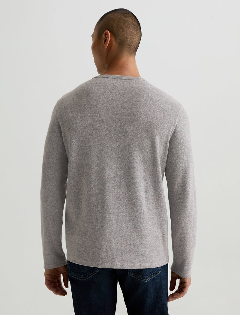 Men Bryce Long Sleeve Henley Heather Grey at AG Jeans Official Store