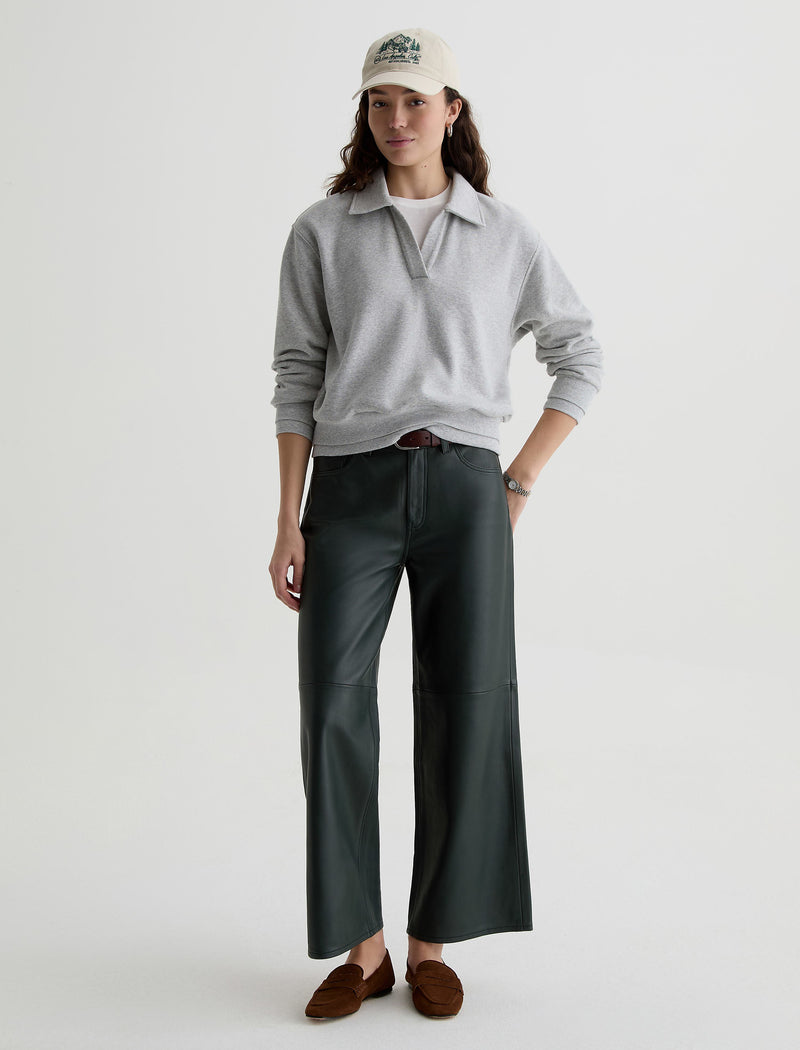 Women Saige Wide Leg Crop Dark Green at AG Jeans Official Store