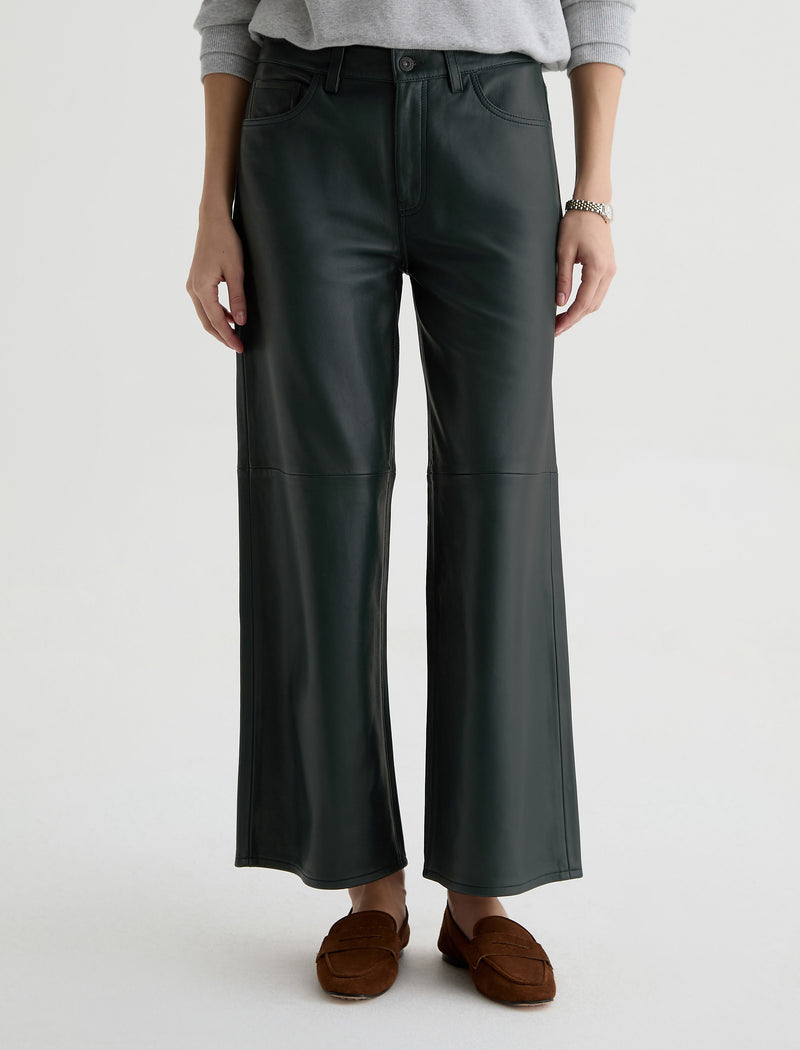 Women Saige Wide Leg Crop Dark Green at AG Jeans Official Store