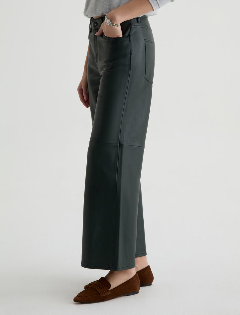 Women Saige Wide Leg Crop Dark Green at AG Jeans Official Store