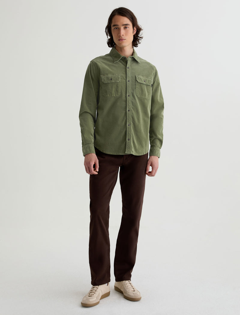 Men Curtis Corduroy Work Shirt Sulfur Urban Green at AG Jeans Official ...