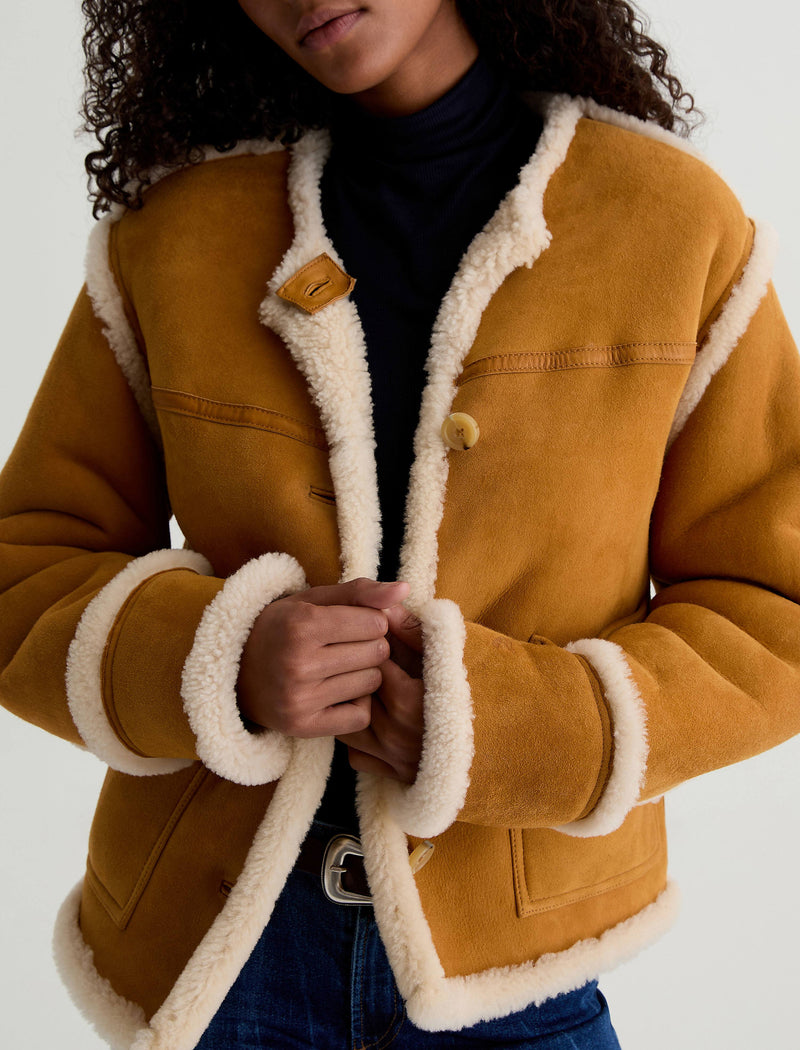 Women Marlo Shearling Jacket Cinnamon/Powder at AG Jeans Official Store