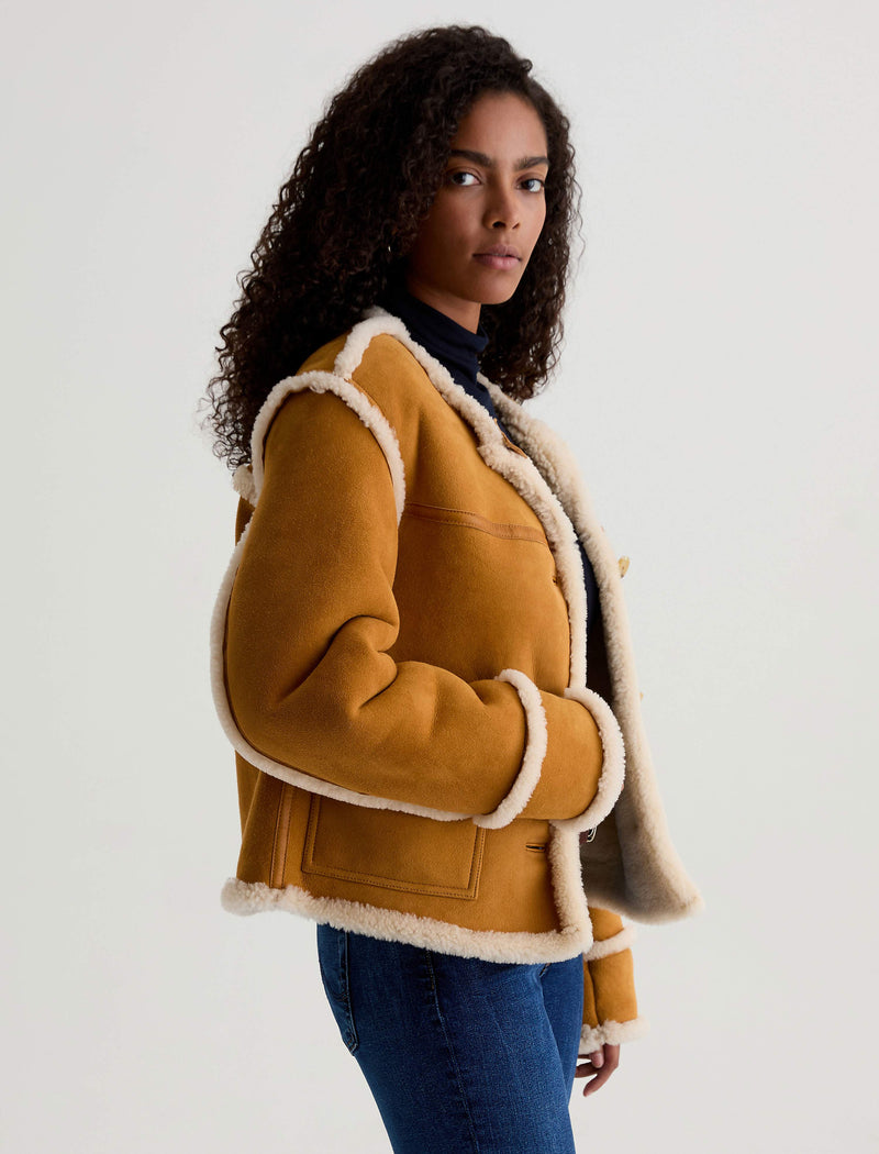 Women Marlo Shearling Jacket Cinnamon/Powder at AG Jeans Official Store
