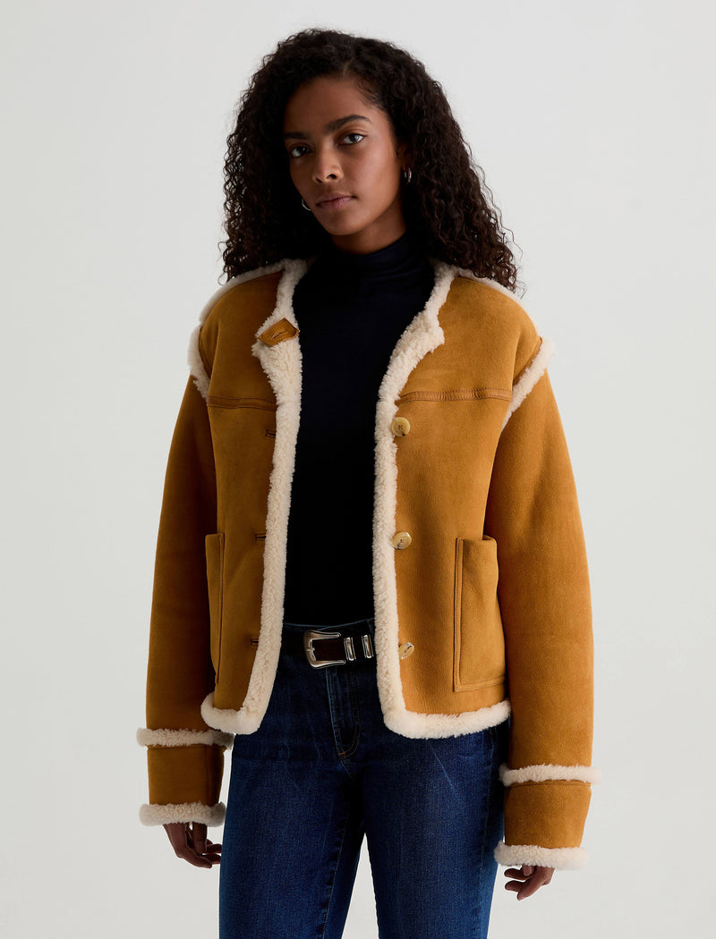 Women Marlo Shearling Jacket Cinnamon/Powder at AG Jeans Official Store