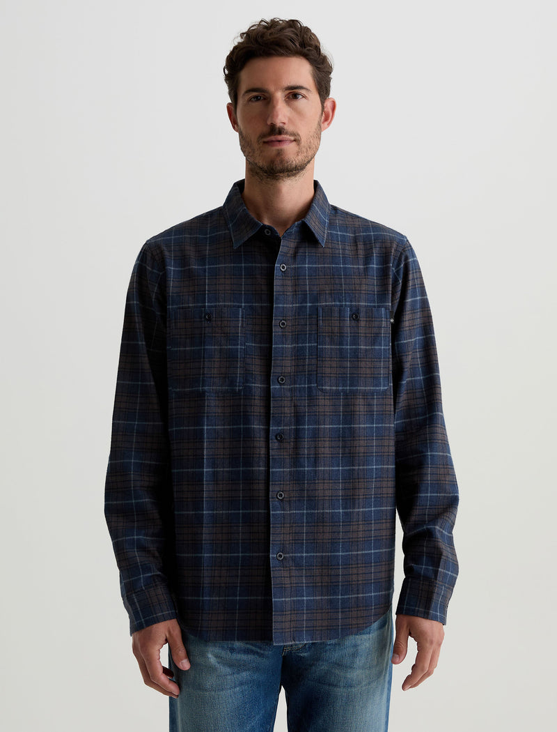 Men Wayne Work Shirt Navy Multi at AG Jeans Official Store