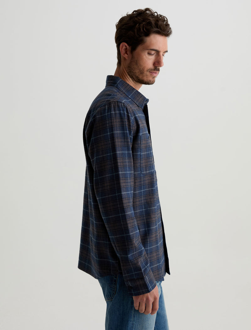 Men Wayne Work Shirt Navy Multi at AG Jeans Official Store
