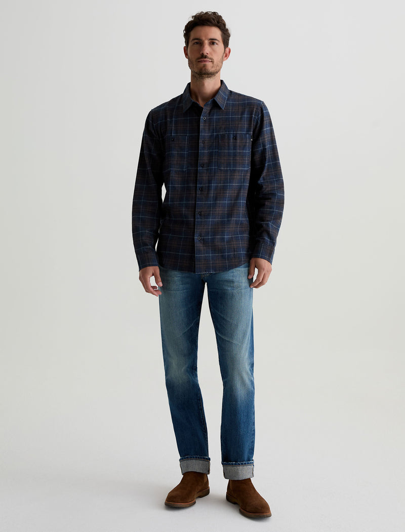 Men Wayne Work Shirt Navy Multi at AG Jeans Official Store