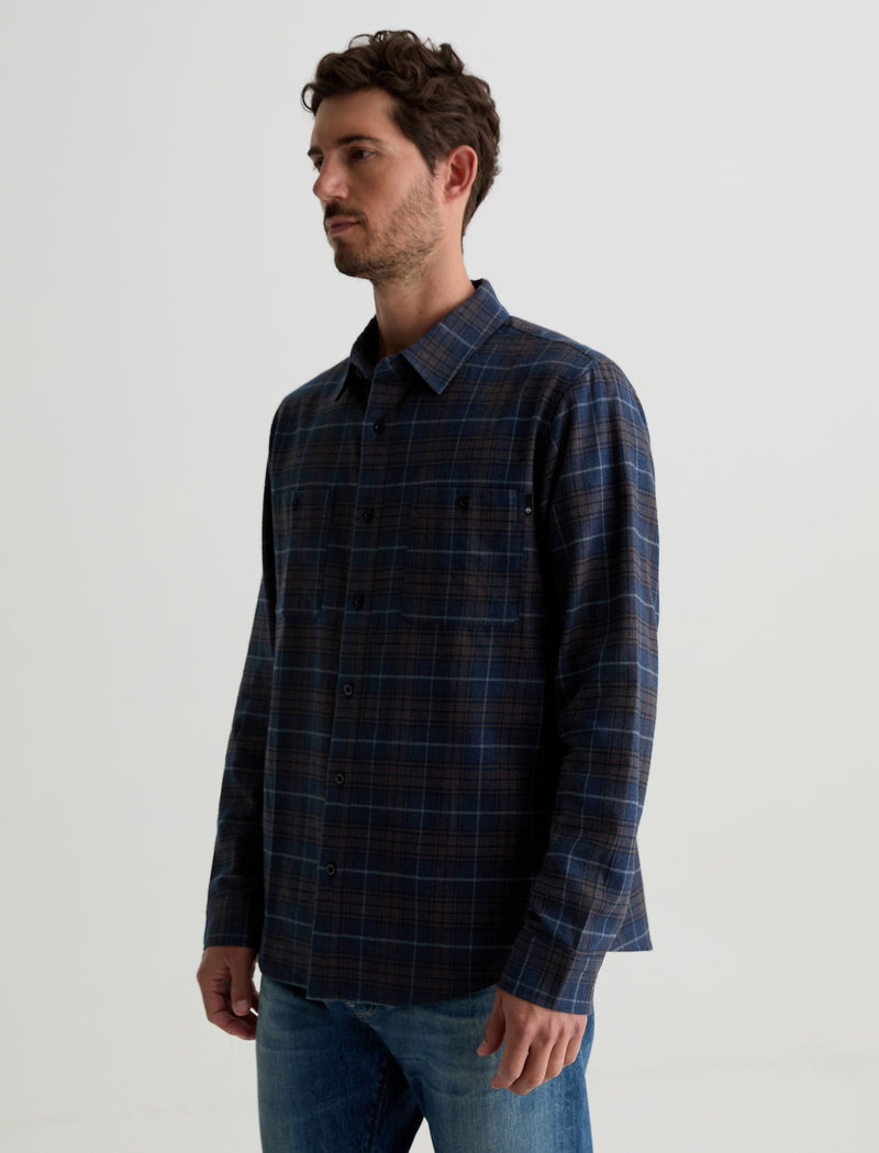 Men Wayne Work Shirt Navy Multi at AG Jeans Official Store